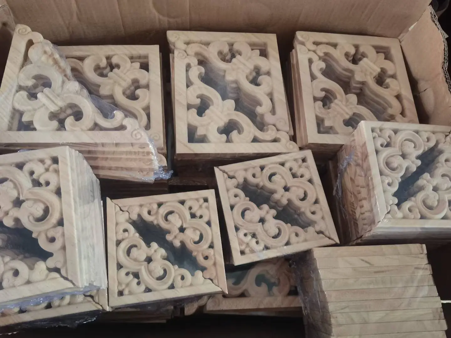 Decorative Solid Wood Applique for Furniture | CNC-Carved Rubberwood ...